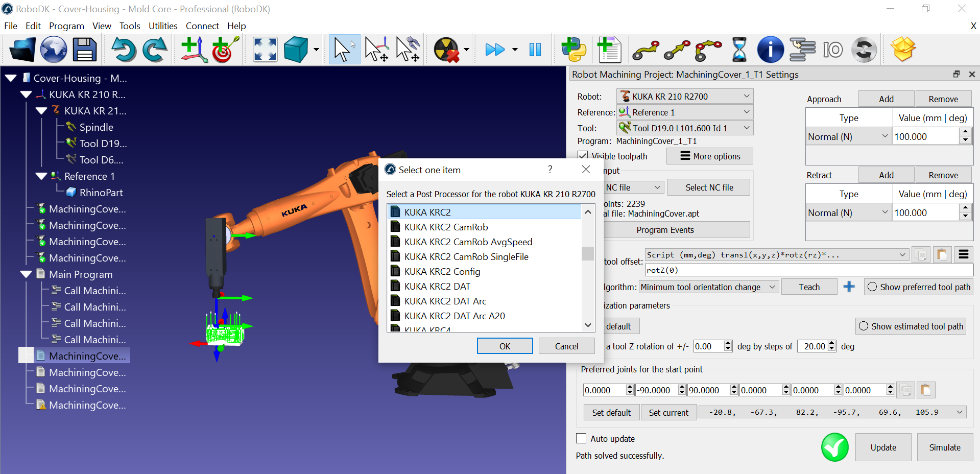Robot Machining - RoboDK Dokumentation