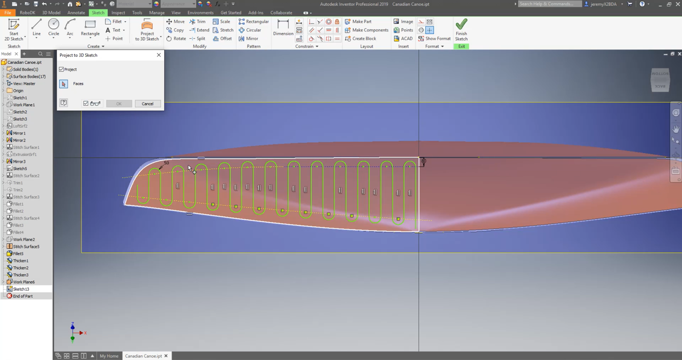 3D-Skizze aus Inventor - RoboDK Dokumentation