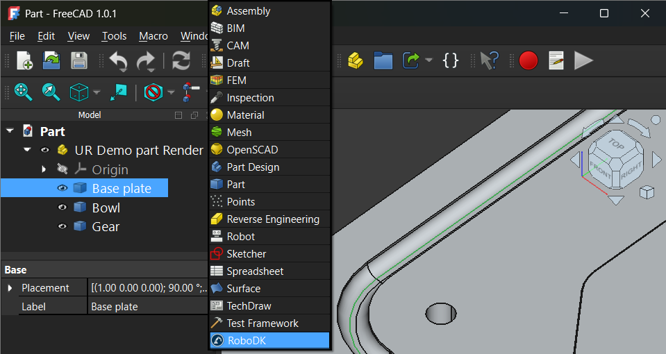 RoboDK Plugin for FreeCAD - RoboDK Documentation