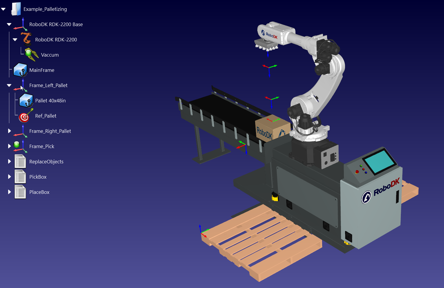Palletizing - Documentación RoboDK