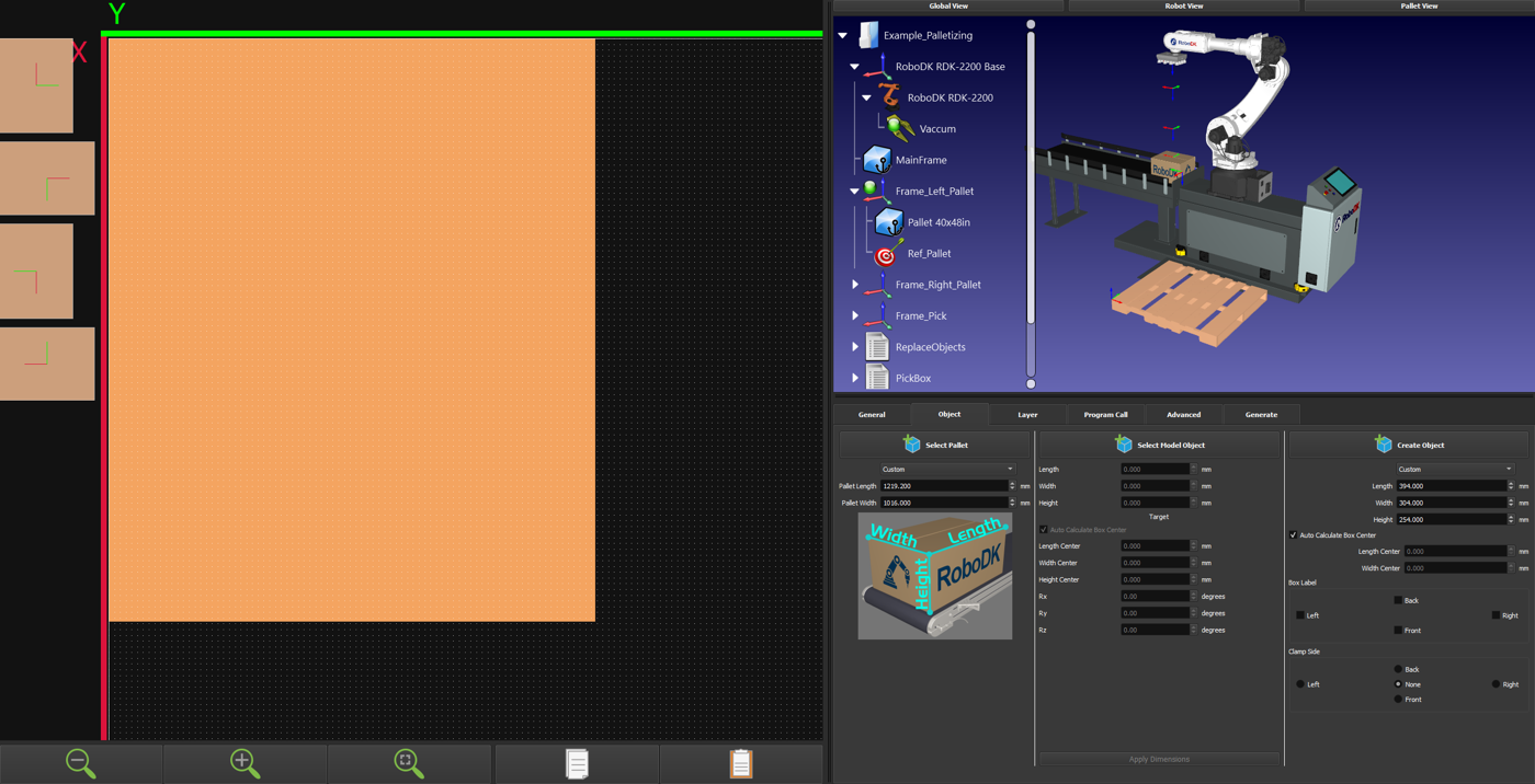 Palletizing - Documentación RoboDK