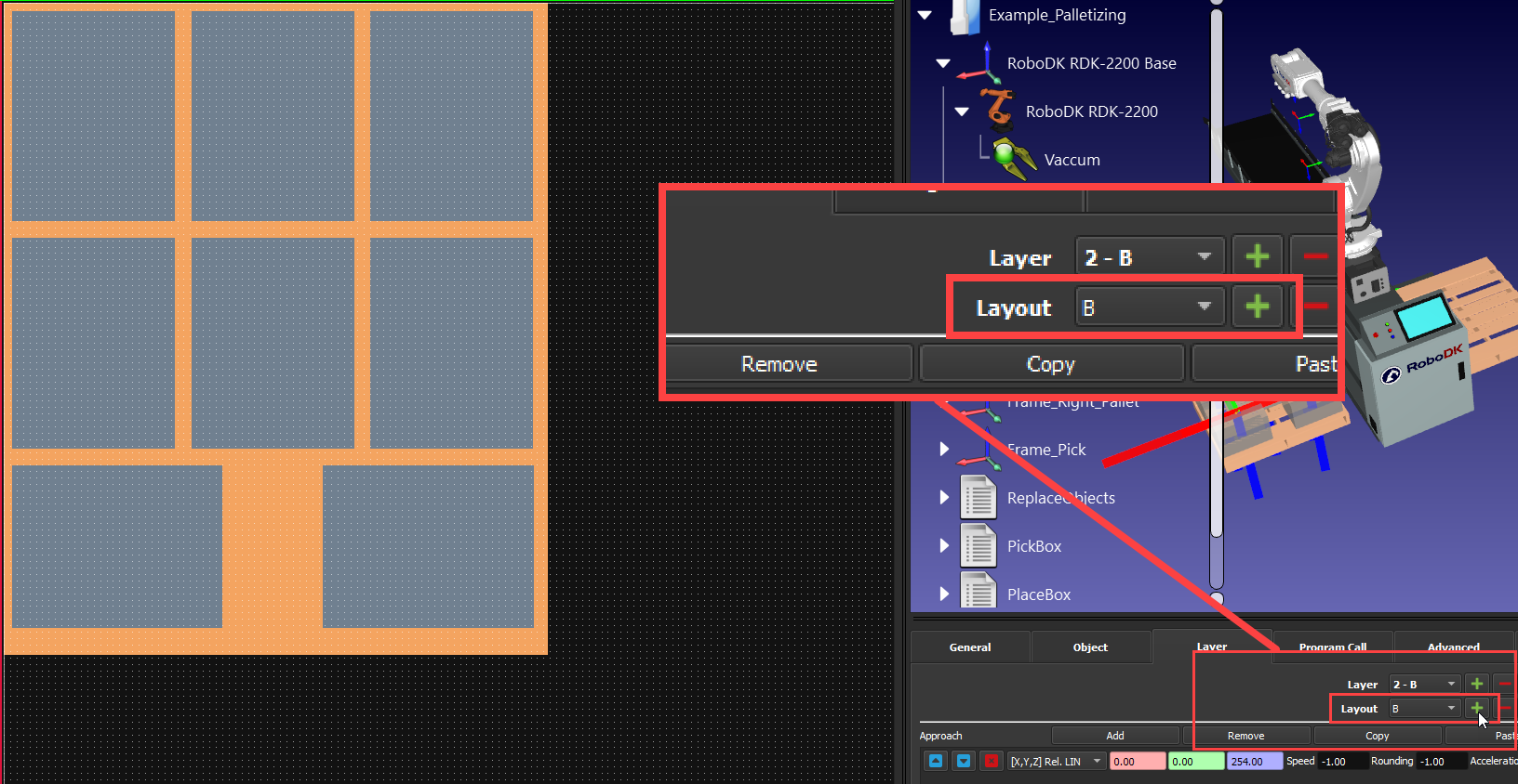 Palletizing - Documentación RoboDK