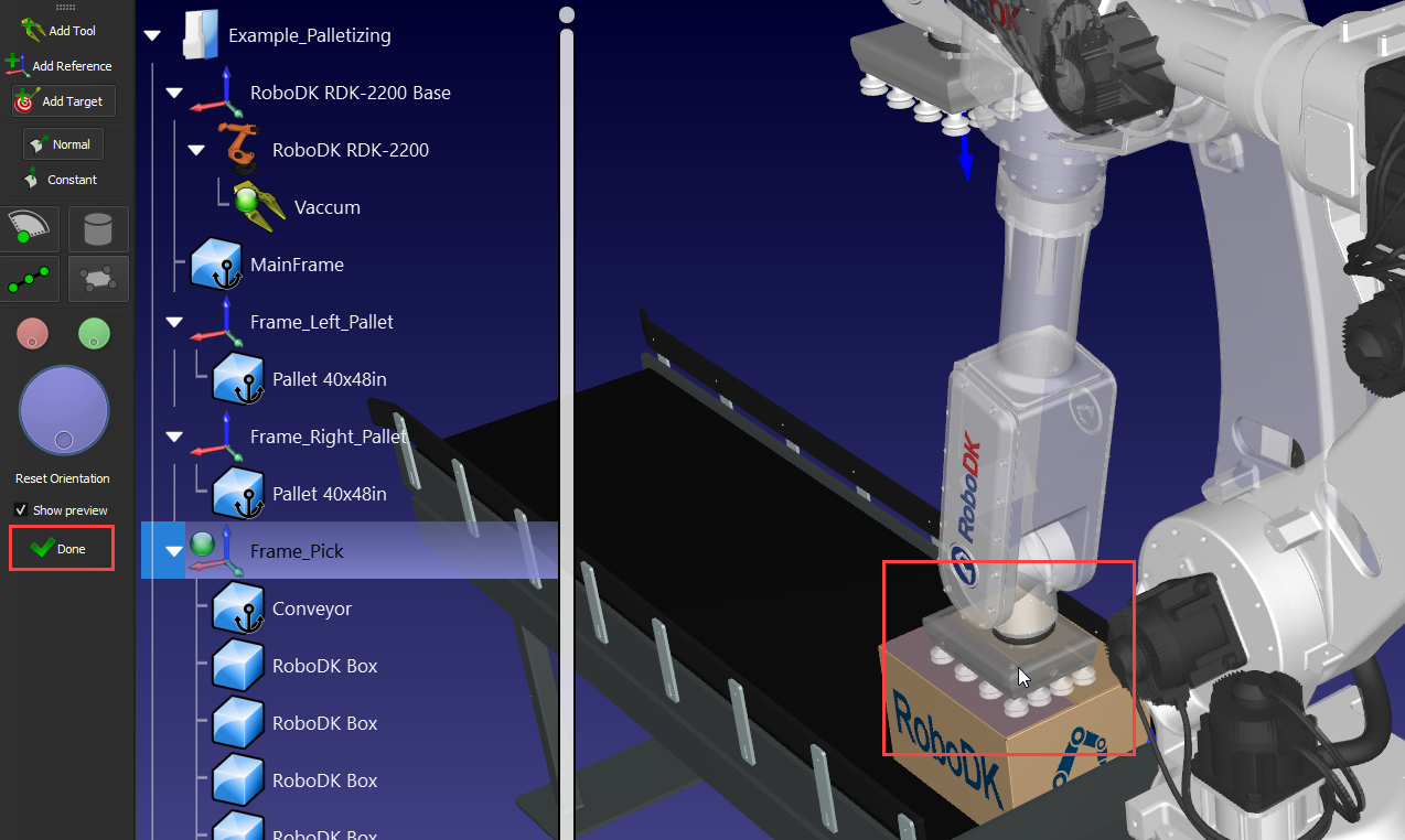 Palletizing - Documentación RoboDK