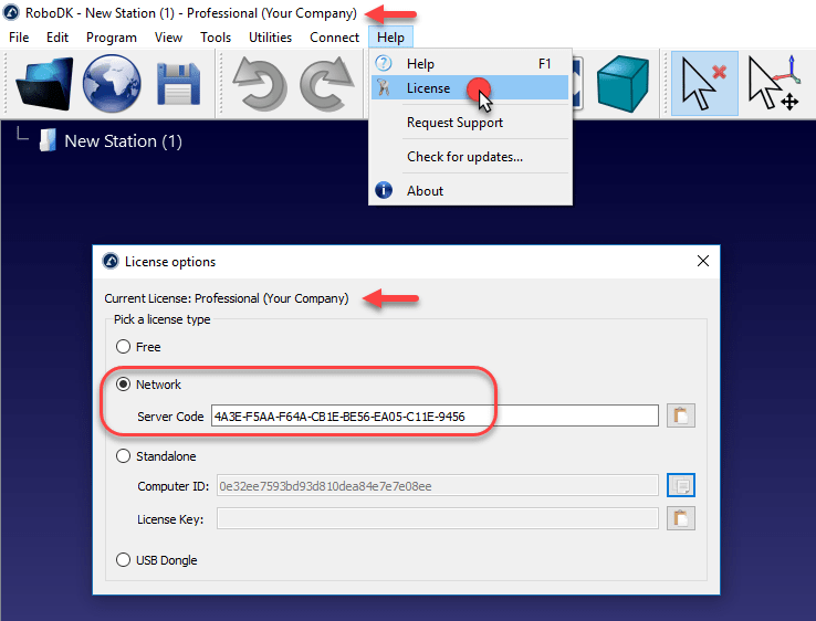 Configuración de la licencia de RoboDK - Instrucciones